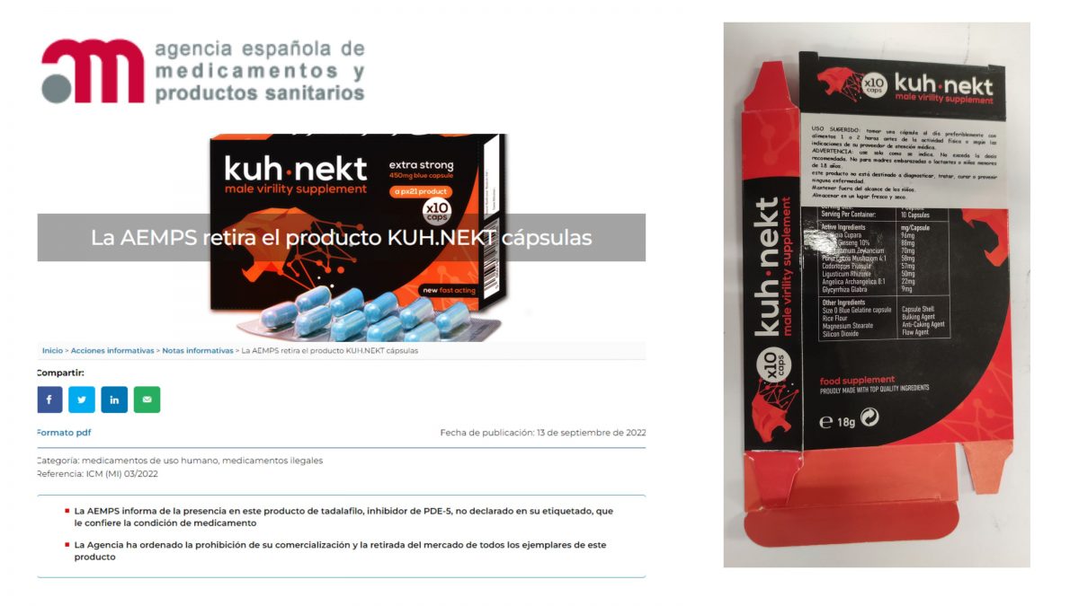 KUH NEKT CÁPSULAS retirado del mercado por la AEMPS