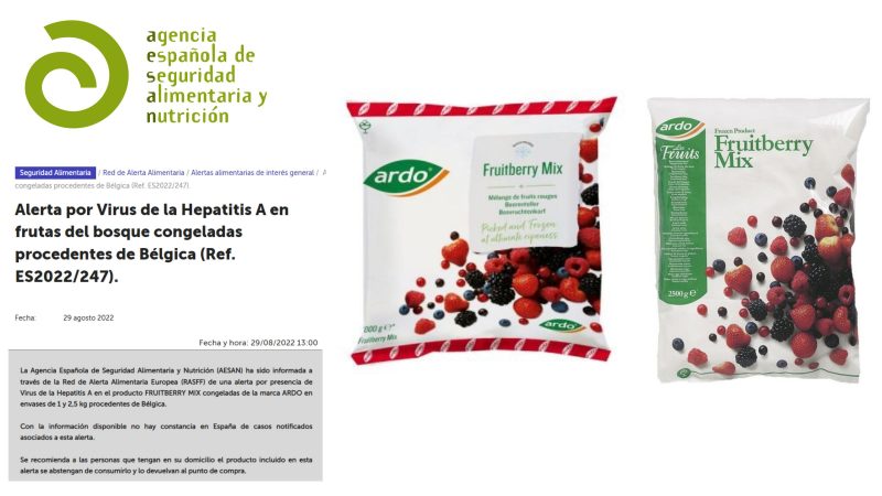 Hepatitis A en un lote de frutas congeladas (marca ARDO)