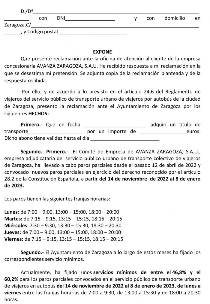 Modelos de reclamación - UCA | Unión de Consumidores de Aragón Modelos de reclamación - UCA | Unión de Consumidores de Aragón